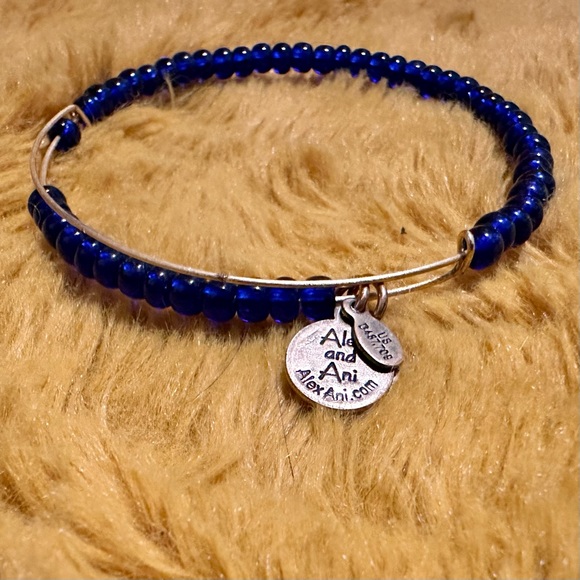 Alex and Ani | Jewelry | Alex Ani Rafalean Gold Blue Glass Bead Energy ...